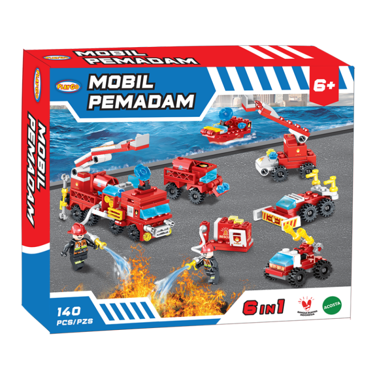 Mainan Edukasi Playgo Mobil Pemadam Lego Anak - ACOSTA Mainan