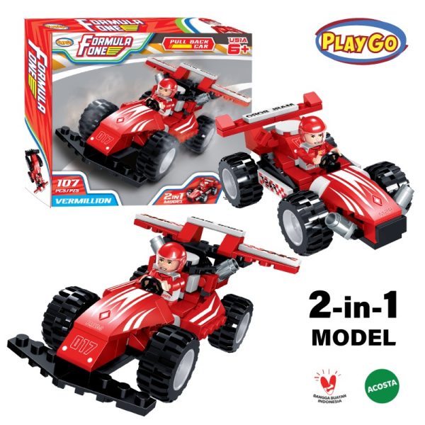 Mobil Balap Bricks Formula One Playgo - ACOSTA Mainan