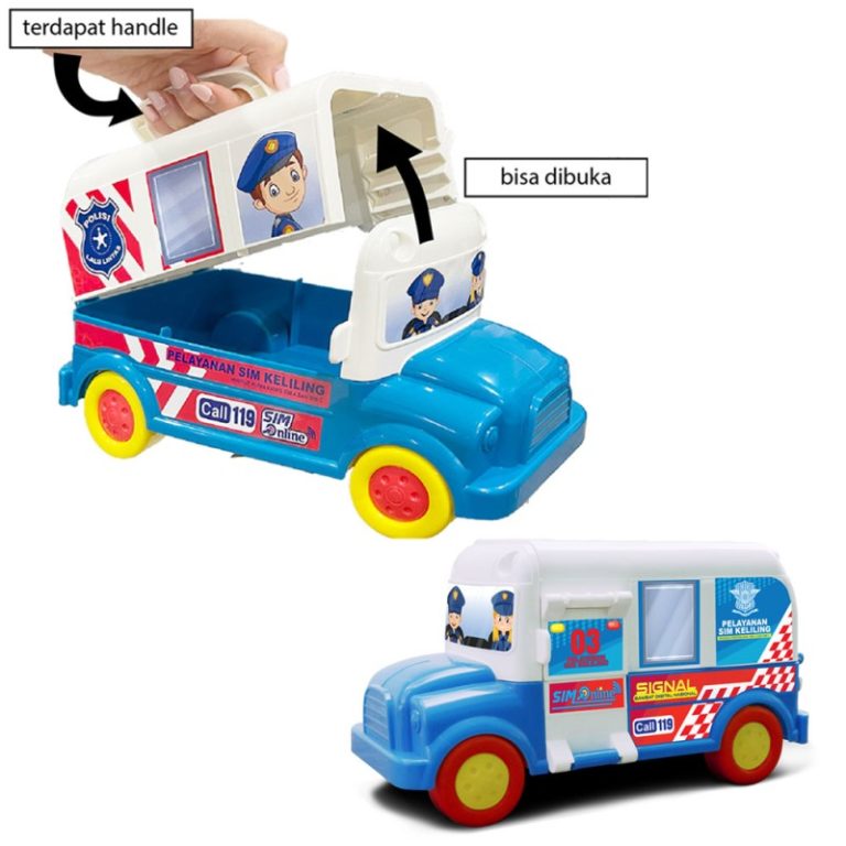 Jual Mainan Anak Mobil Bus Polisi / Sim Keliling - ACOSTA Mainan