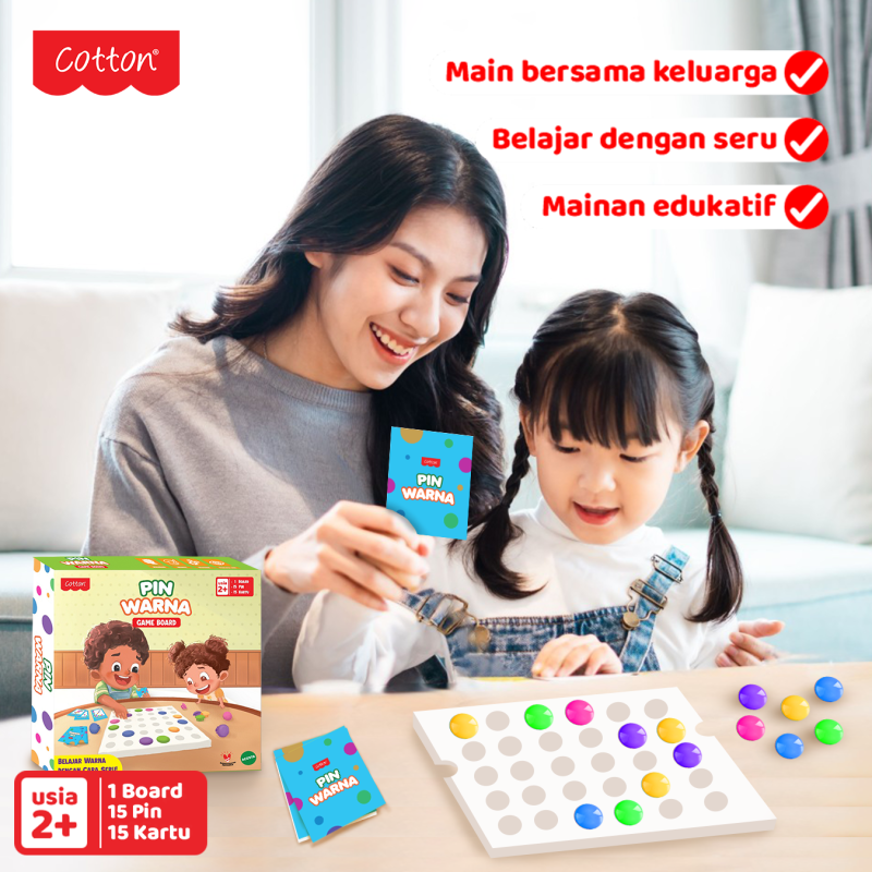 Mainan Montessori Anak Pin Warna Cotton - ACOSTA Mainan